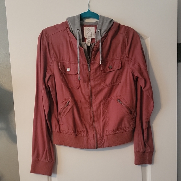 Full Tilt | Jackets & Coats | Full Tilt Pinkrust Hooded Utility Zipup ...